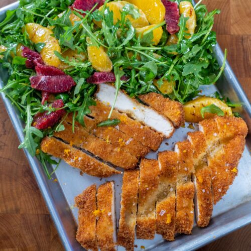 Crispy Chicken Cutlet with Grilled Citrus Salad - The Grill Dads
