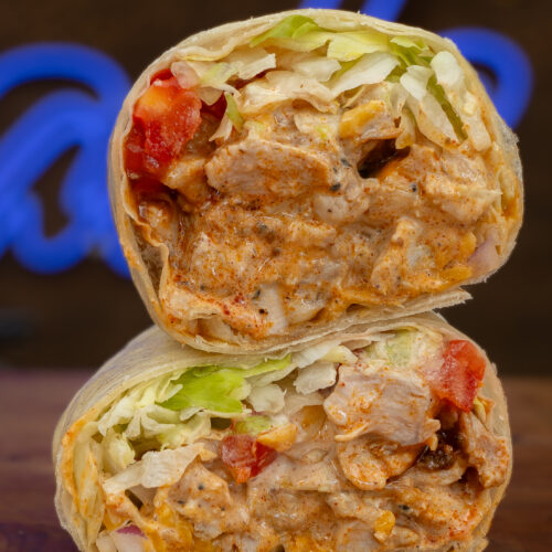 Flat Top Cholula Chicken Wrap - The Grill Dads